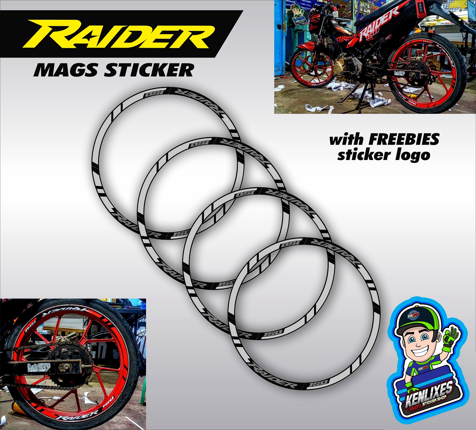 Suzuki Raider 150 Mags Sticker (Front and Back) | Lazada PH