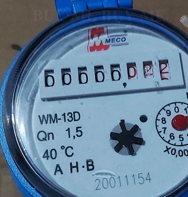 Meco Water Meter 1/2 Brass Metal Submeter Sub Meter Good Quality Analog ...