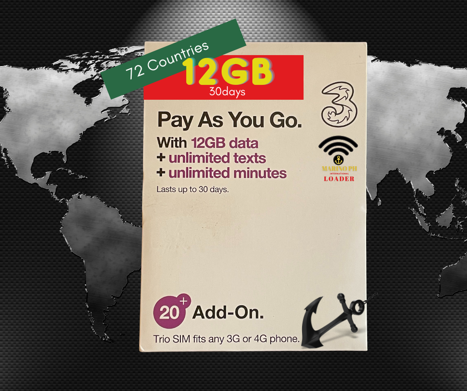Three UK Sim Card [ 3 UK Pay As You Go Sim ] + FREE 12gb for 30days ...