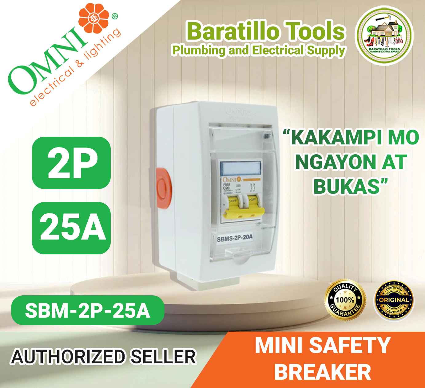 OMNI Mini Safety Breaker 2 Poles SBM-2P-25A & 32A and SBMS-2P-20A | Lazada PH