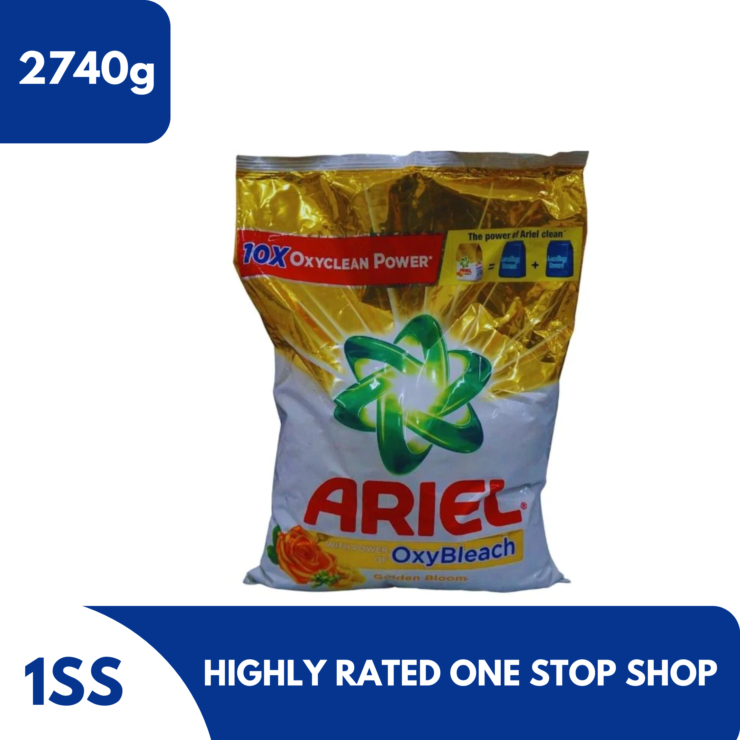 Ariel Oxy Bleach Garden Bloom Powder Detergent, 2740g (Packaging may ...