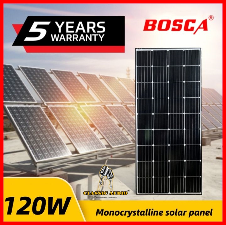 BOSCA 120W Solar Panel Mono 120 Watt 12 Volt Pv Solar Module Solar Cell ...