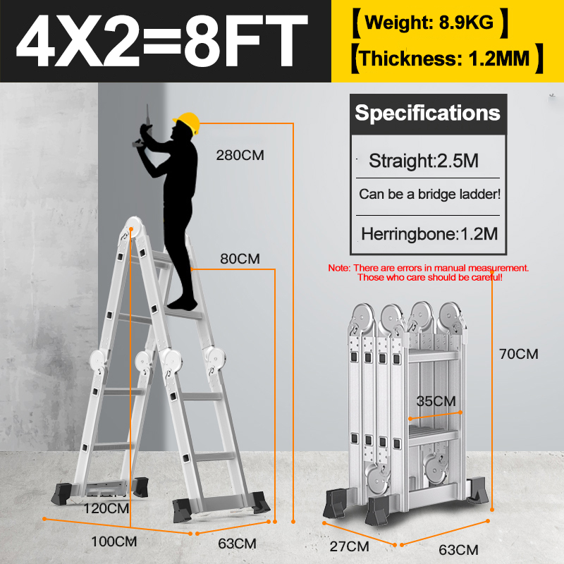 【HOT SALE】12FT 16FT 20FT Foldable Ladder 4x3 4x4 4X5 Multi Purpose ...