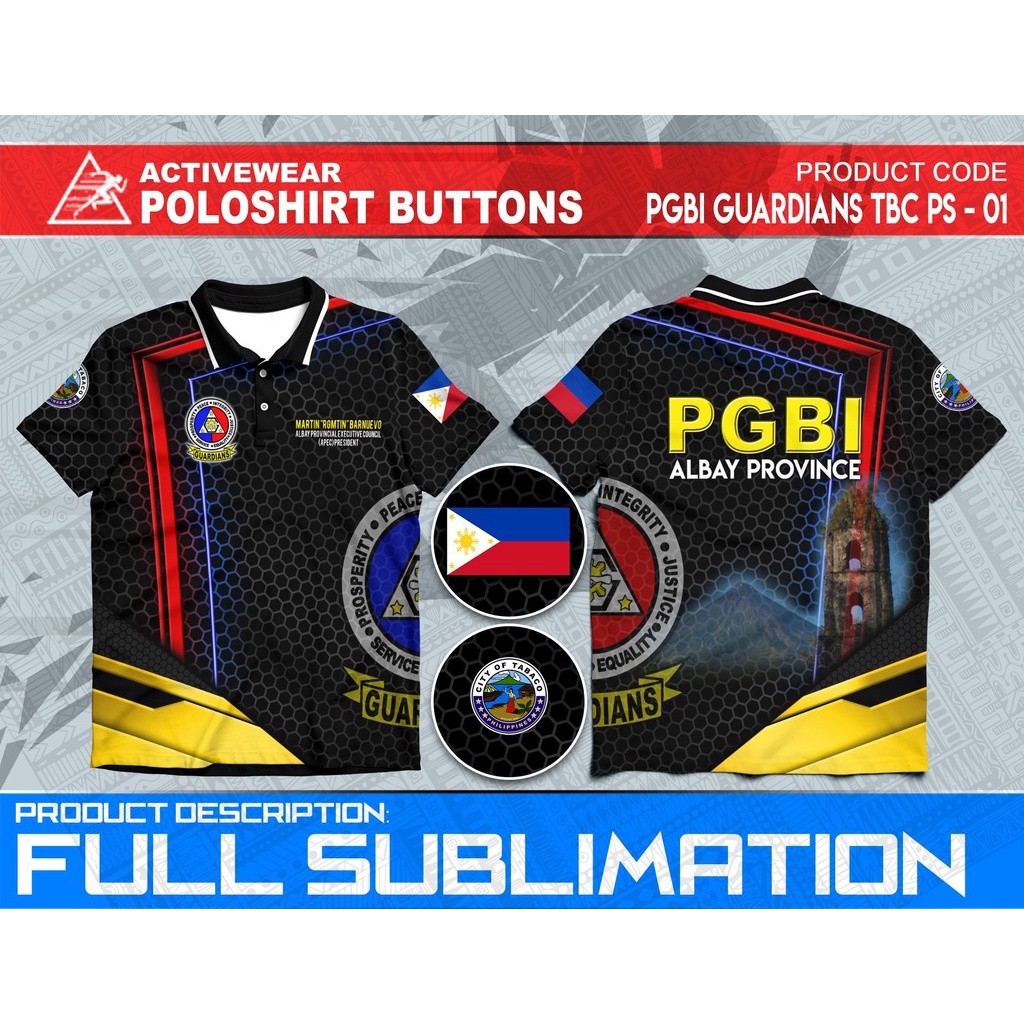 PGBI GUARDIANS 3D POLO SHIRT Fully sublimated Shirt PGBL22 | Lazada PH