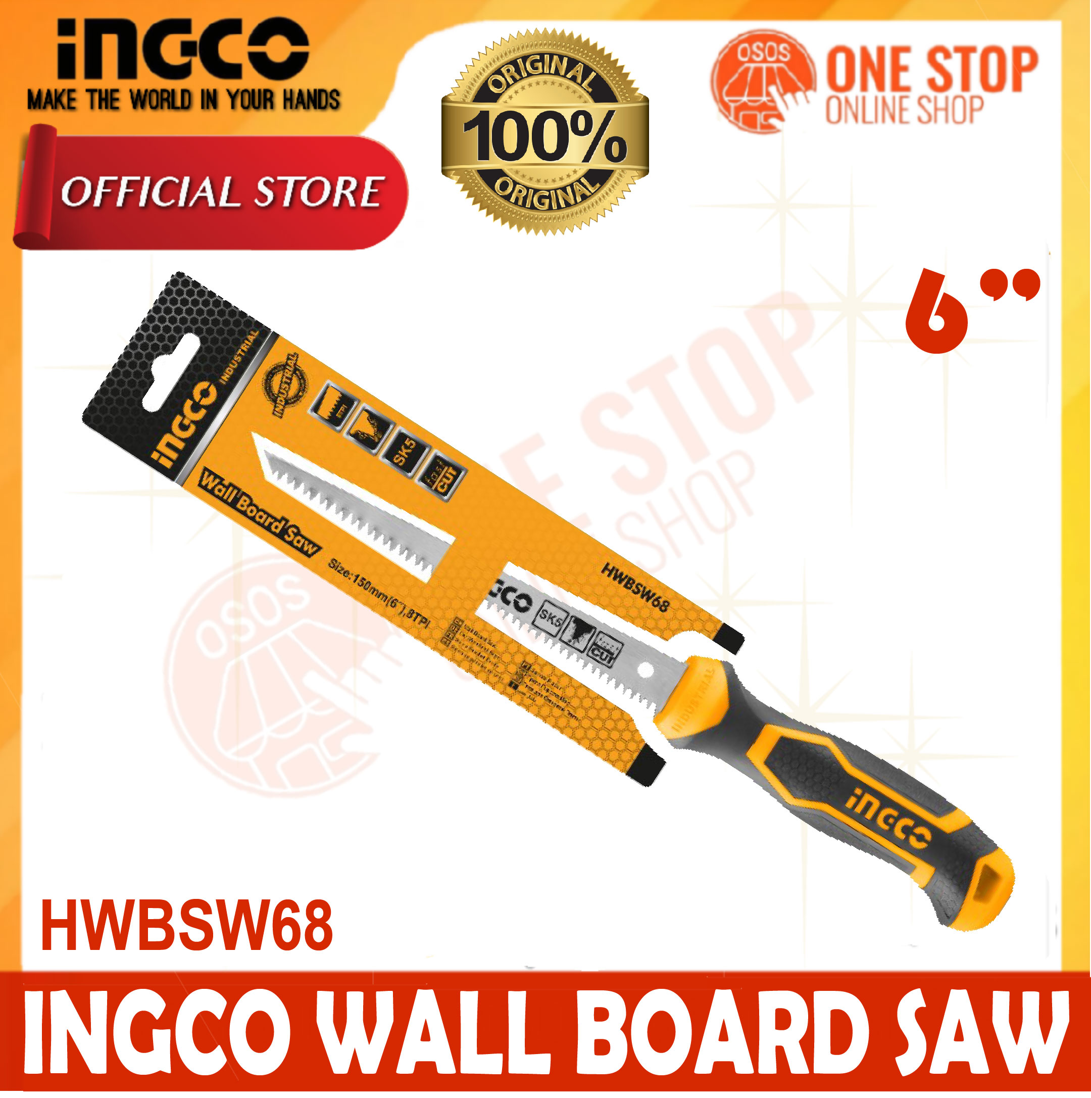 Ingco Original Wall Board Saw 6 inch HWBSW628C•OSOS• | Lazada PH