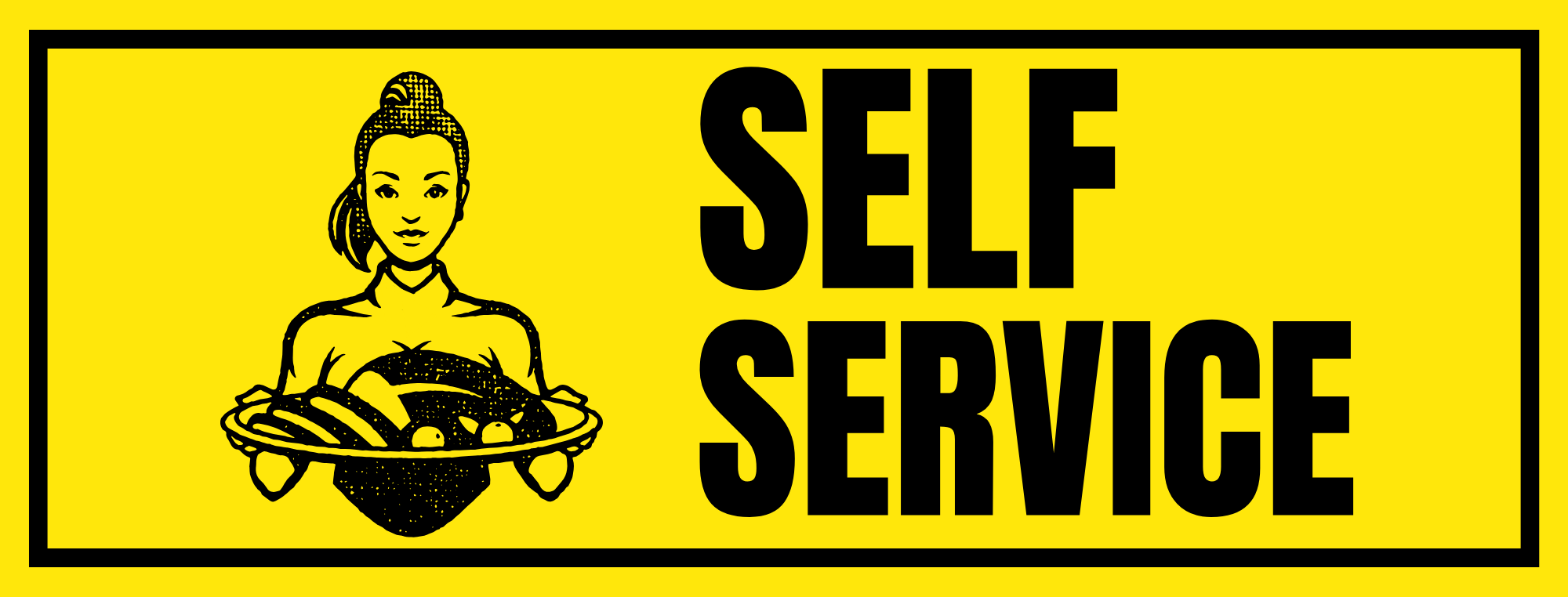 Self Service Signage 4x11 Inches / PVC or Laminated | Lazada PH