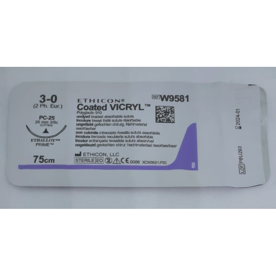 Ethicon Vicryl Violet Braided Suture 2/0, 3/0 Round or Cutting ONE PC ...