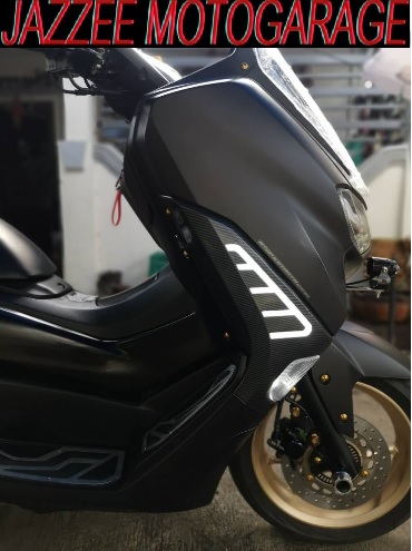 NMAX V2/V2.1 Y-CONNECT SIGNAL LIGHT / LEG SHIELD CARBON COVER WITH ...