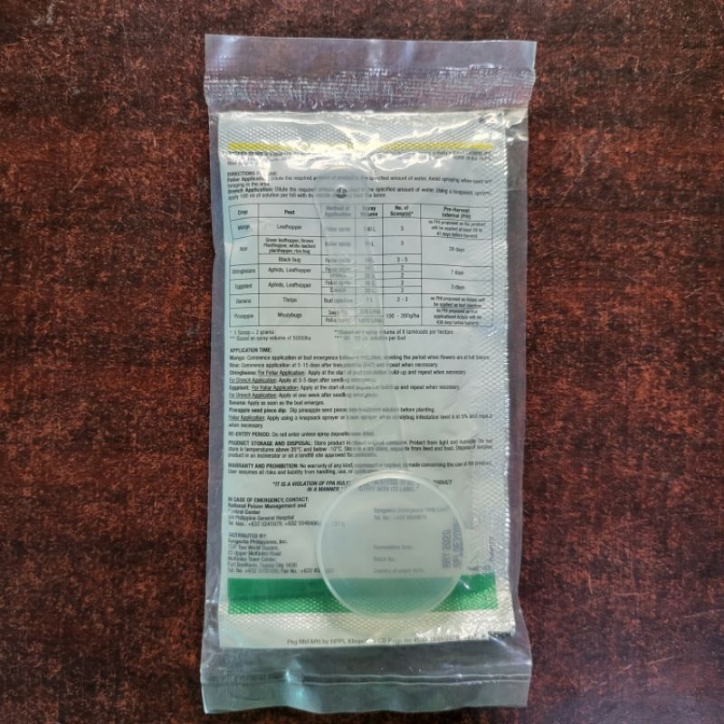 ACTARA 25WG (10 GRAMS) THIAMETHOXAM INSECTICIDE BY SYNGENTA | Lazada PH