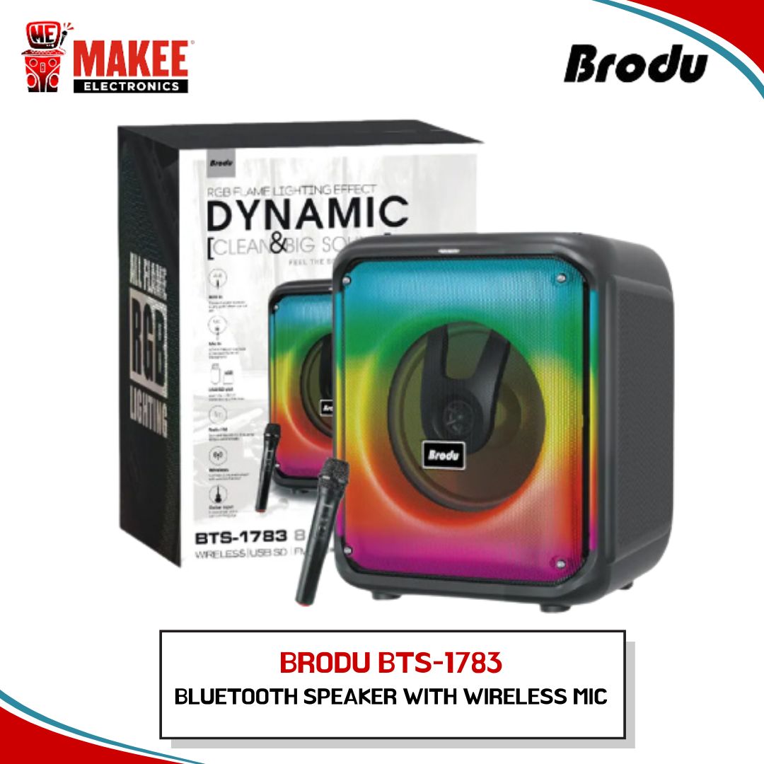 Brodu BTS-1783 Dynamic Bluetooth karaoke speaker with Free Wireless ...