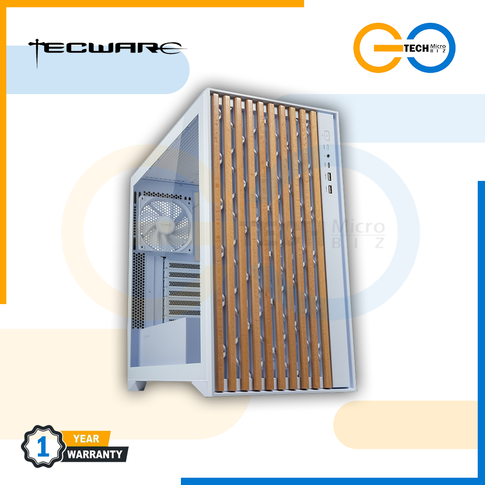 Tecware Timber Wood Front Panel Mesh ATX TG PC Case | Lazada PH