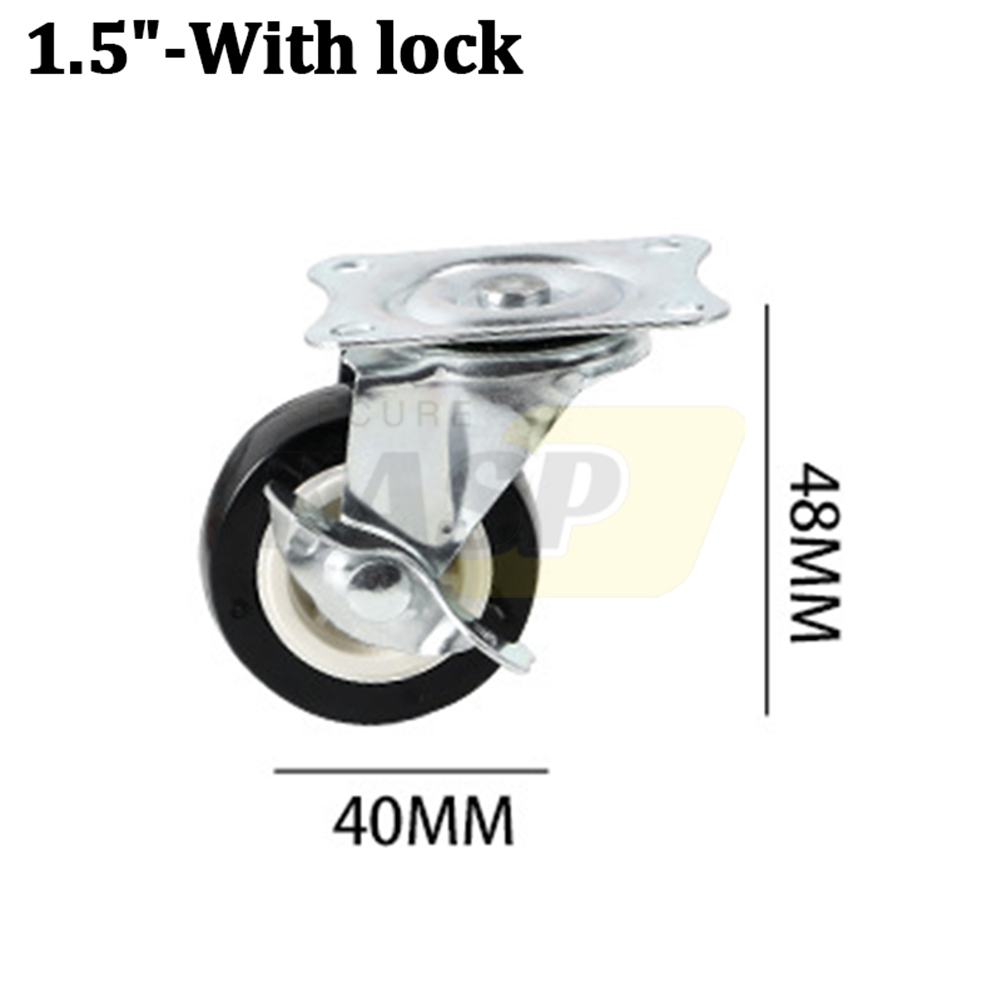 1"-1.5" Fixed / Swivel Rubber Base Caster Wheel For Shopping Carts ...