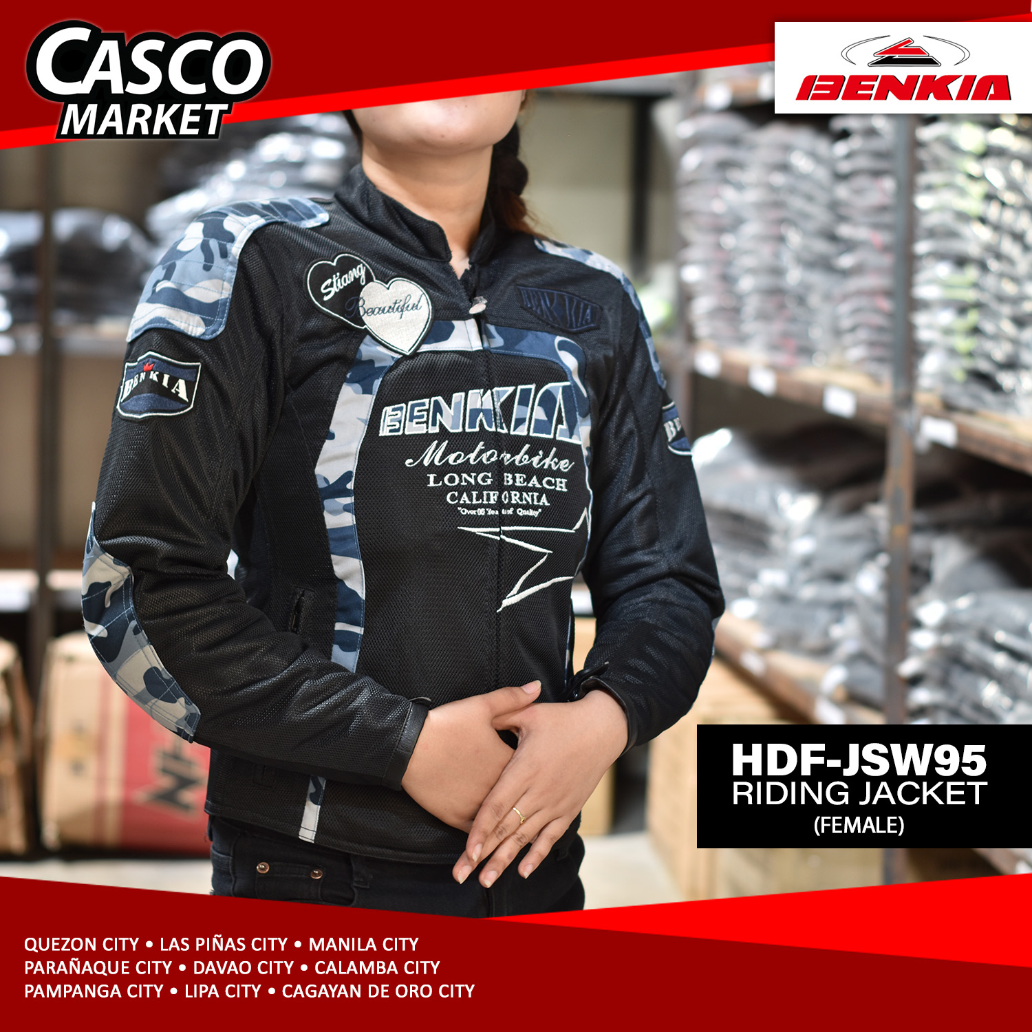 BENKIA HDF-JSW95 PADDED MOTORCYCLE JACKET FOR WOMEN | Lazada PH