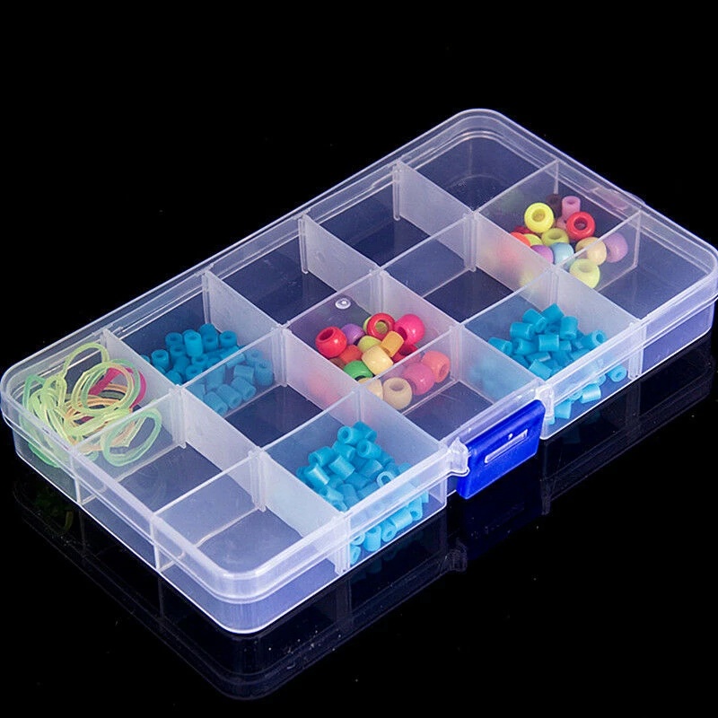 15 Grid Transparent Plastic Box, Detachable Sorting Box Parts Grid Box ...