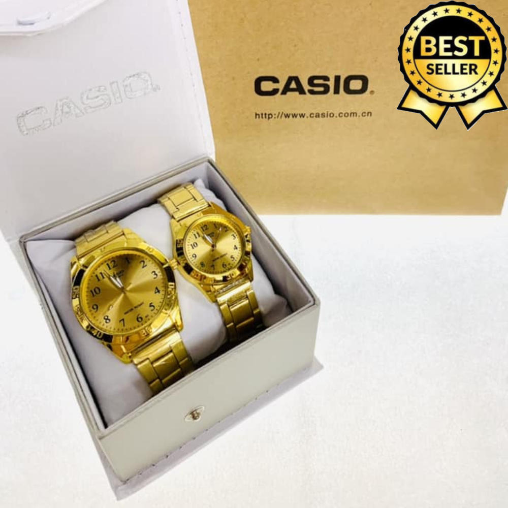 Casio 118 Analog Number All Gold Stainless Steel Band Watch for Men and ...