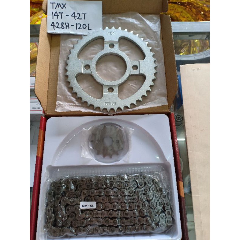flash sales YBN Motor Sprocket and Chain Set. TMX 155. 14T42. 428H-120L ...