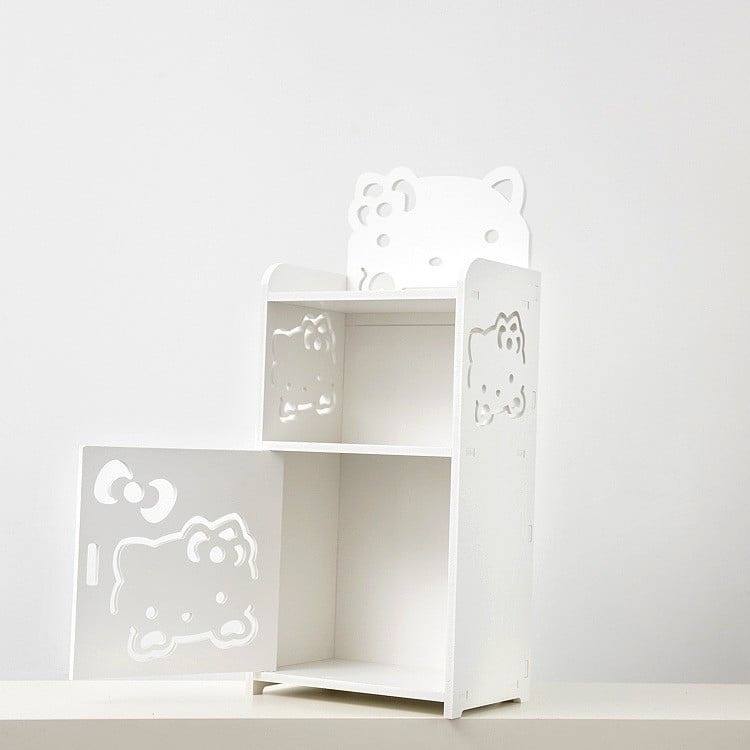 Modern Square Mini DIY Hello Kitty Cabinet Bedside Table with Kitty ...