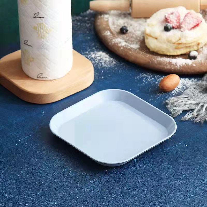wheat straw square plate Disk Dessert Fruit plastic food tray | Lazada PH