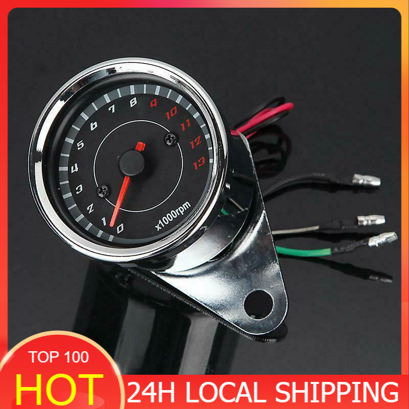 LED Electronic Custom Mini Tachometer Motorcycle Tachometer 12V ...