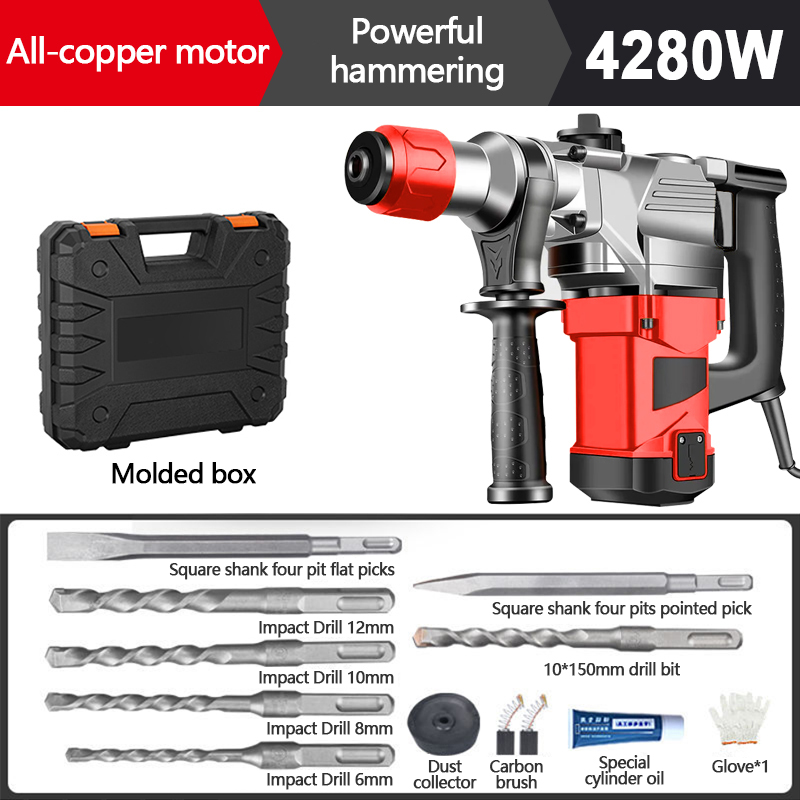 【With Hard Case】2200W 220V Heavy Duty Electric Rotary Hammer with Light ...