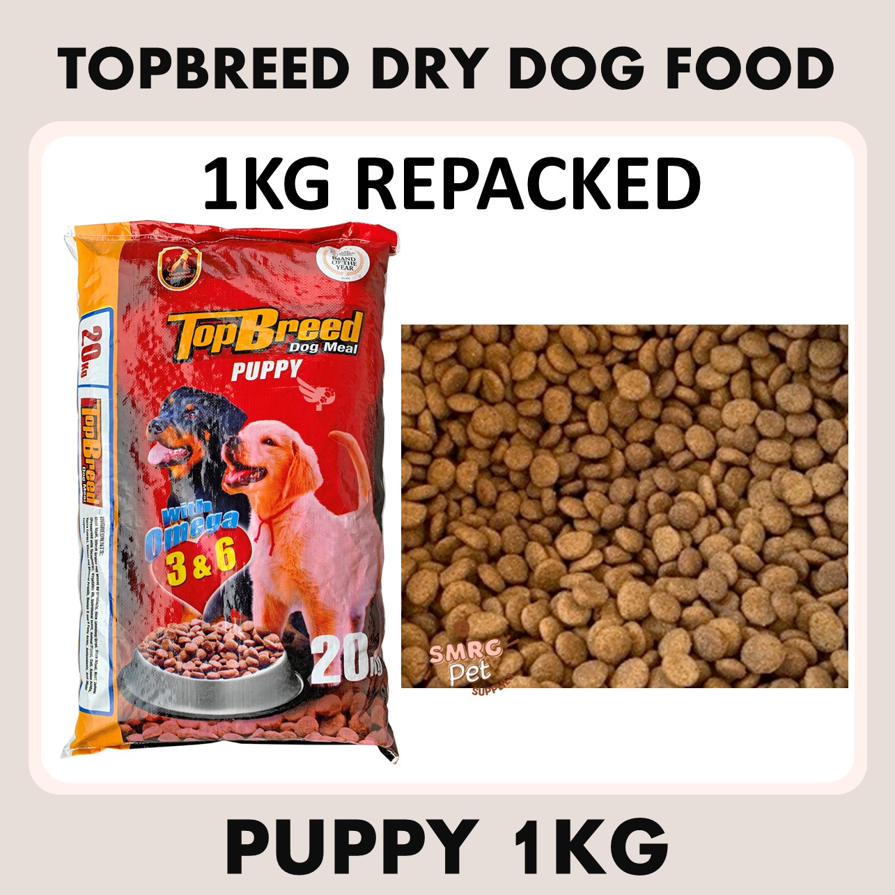 Top Breed Dry Dog Food Dog Meal 20kg/1kg Repacked Adult Puppy Topbreed ...