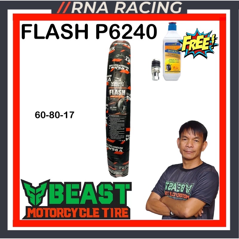 Beast Flash P6240 Motorcycle Tire Gulong Tubeless Free Pito Sealant ...