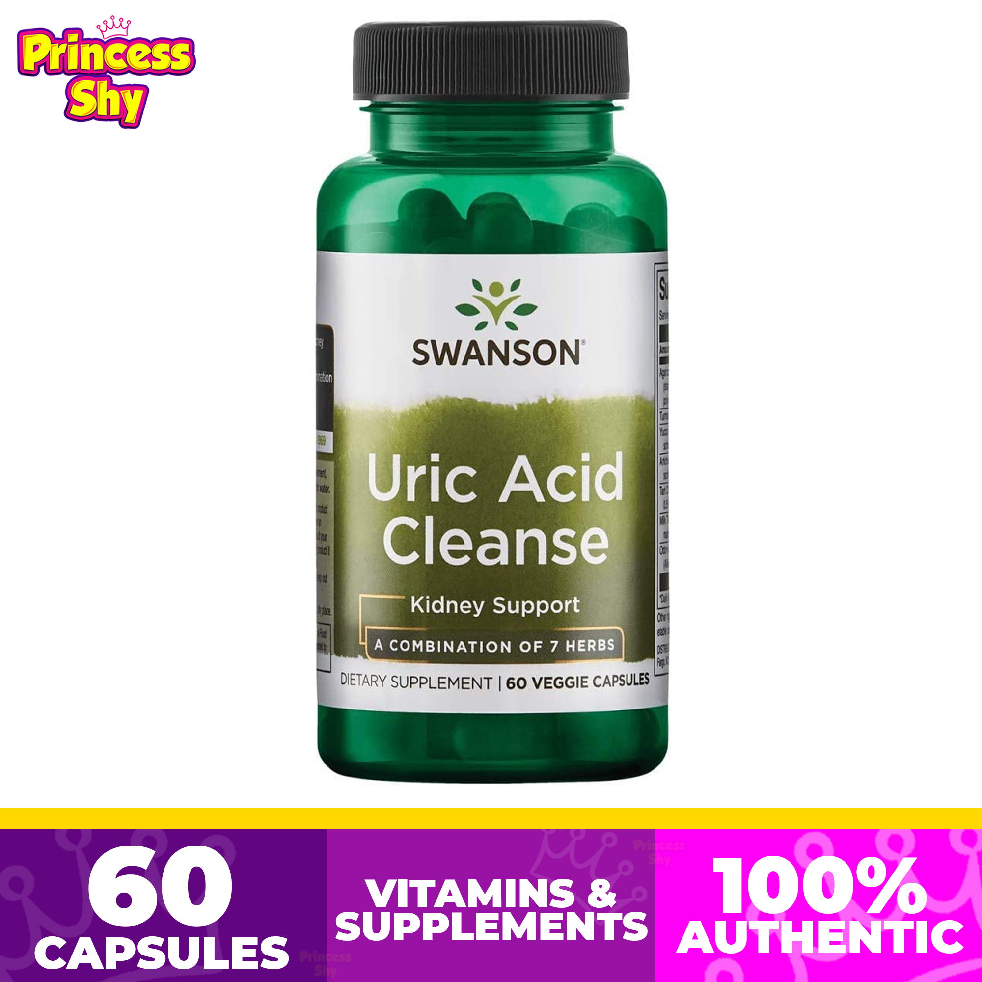 Swanson Uric Acid Cleanse Kidney Support Combination of 7 Herbs 60 ...