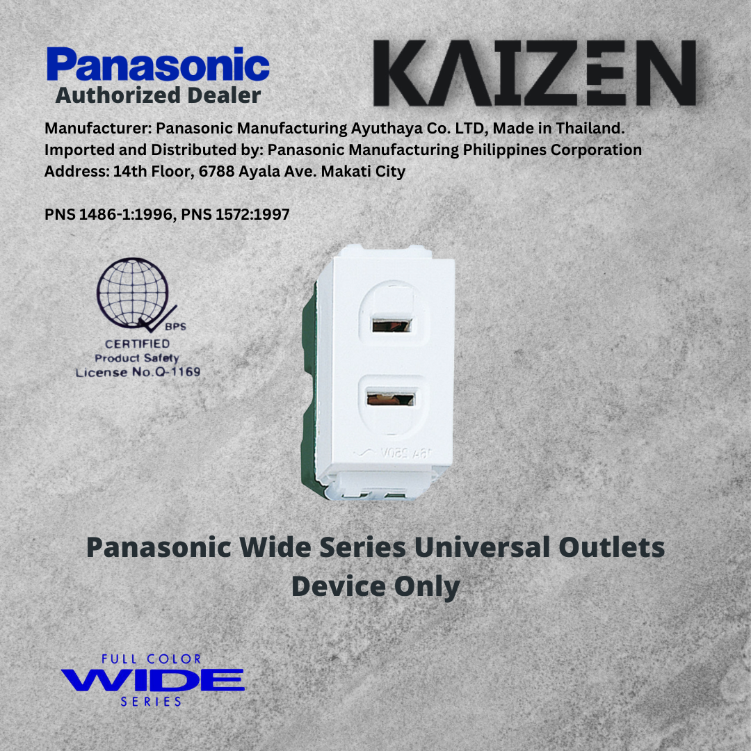 Panasonic Wide Series Universal / Flat Outlets 1 Gang 2 Gang 3 Gang ...