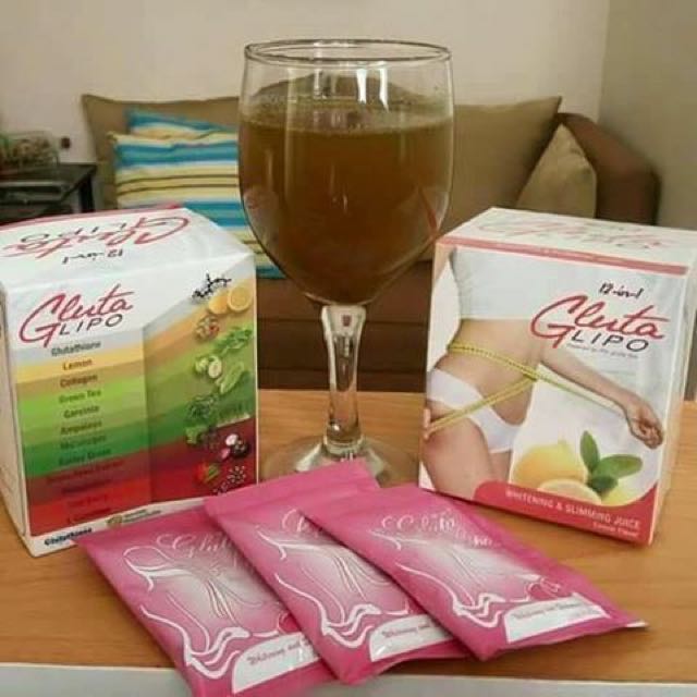 GlutaLipo Slimming and Whitening Juice 12-in-1 Lemon Flavor 10 Sachets Endorsed by Viy Cortez ...