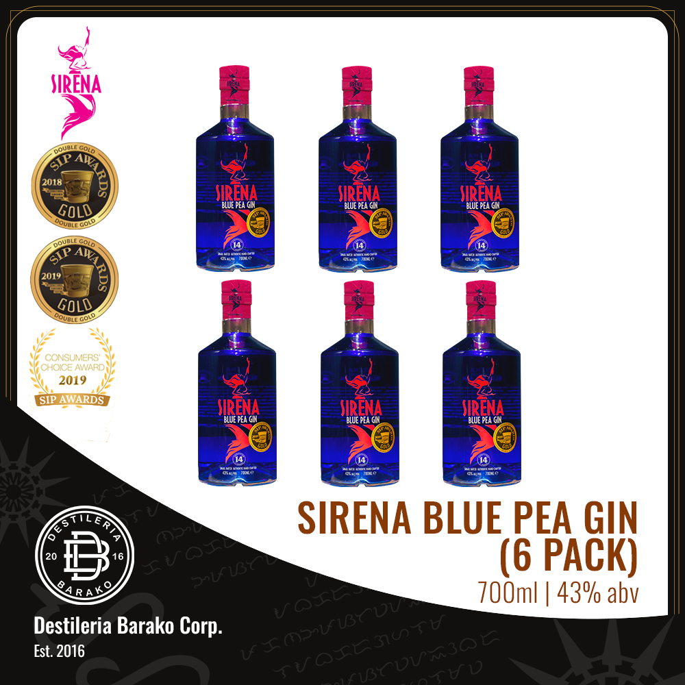 Sirena Blue Pea Gin | Sirena | Destileria Barako | 700ml | 43% ABV | 6 ...