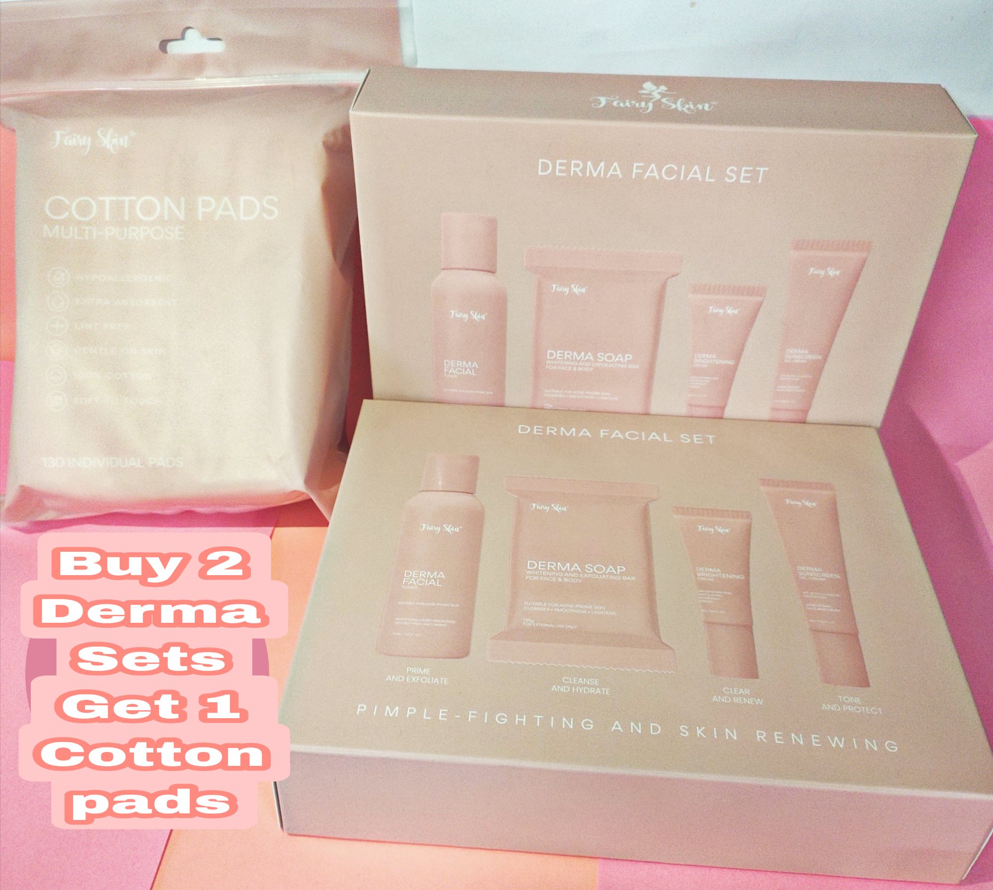 Derma facial set Buy 2 get Cotton pads New packaging | Lazada PH
