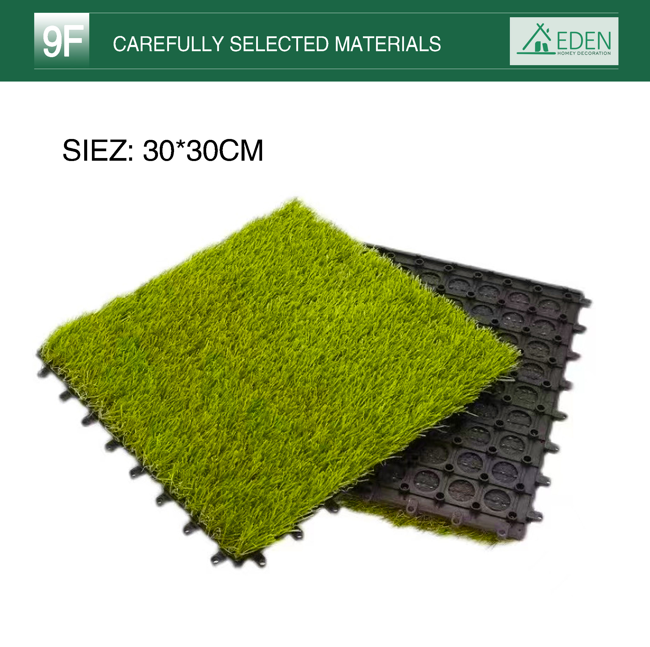 EDEN 30x30cm Artificial Grass Carpet Tiles Grass Deck Tiles ...