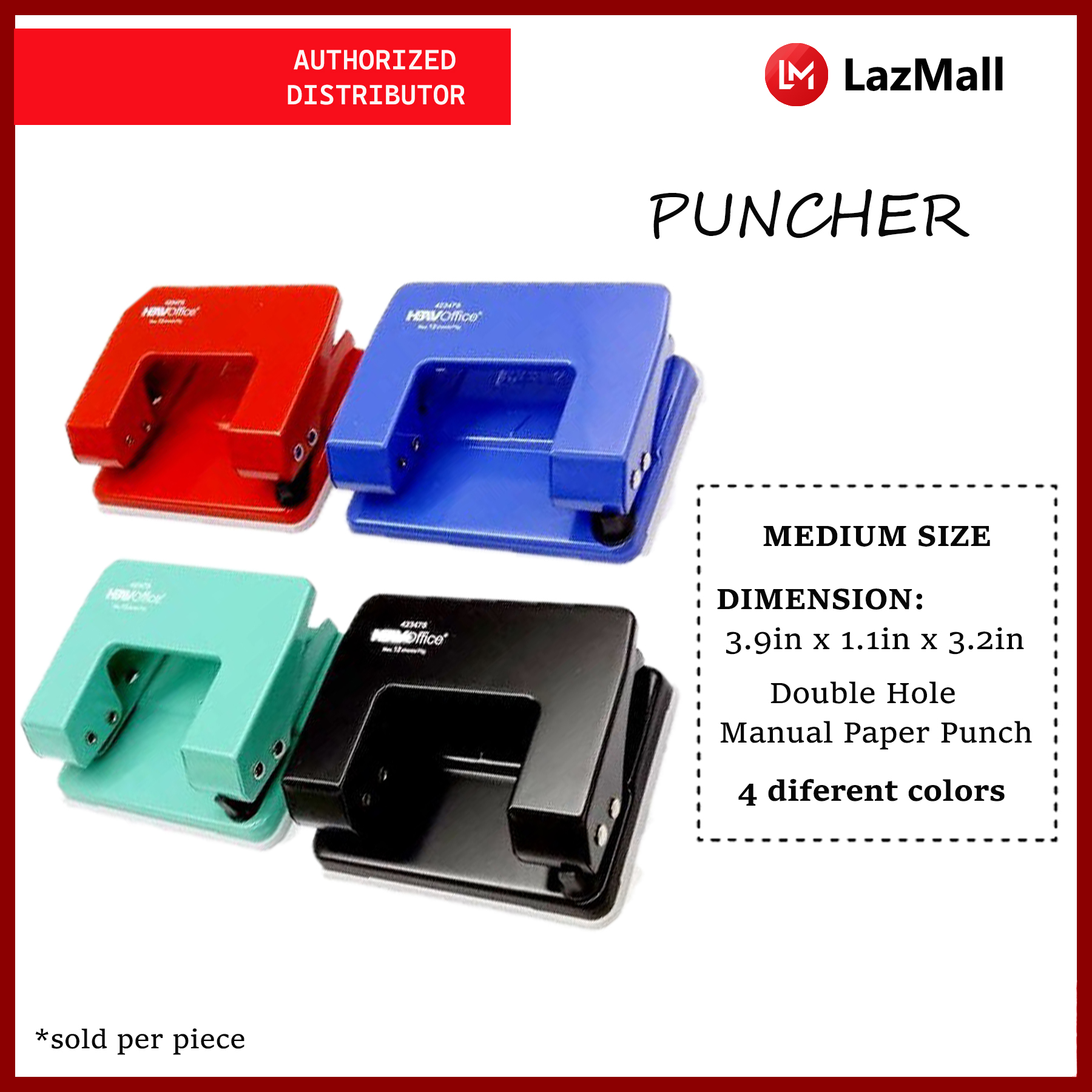 Double Hole Puncher Medium Size Random Color | Lazada PH