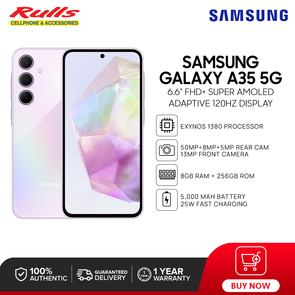 Samsung Galaxy A35 5G Smartphone | 8GB+256GB | Exynos 1380 CPU | 50MP Main Camera | 6.6” Super ...