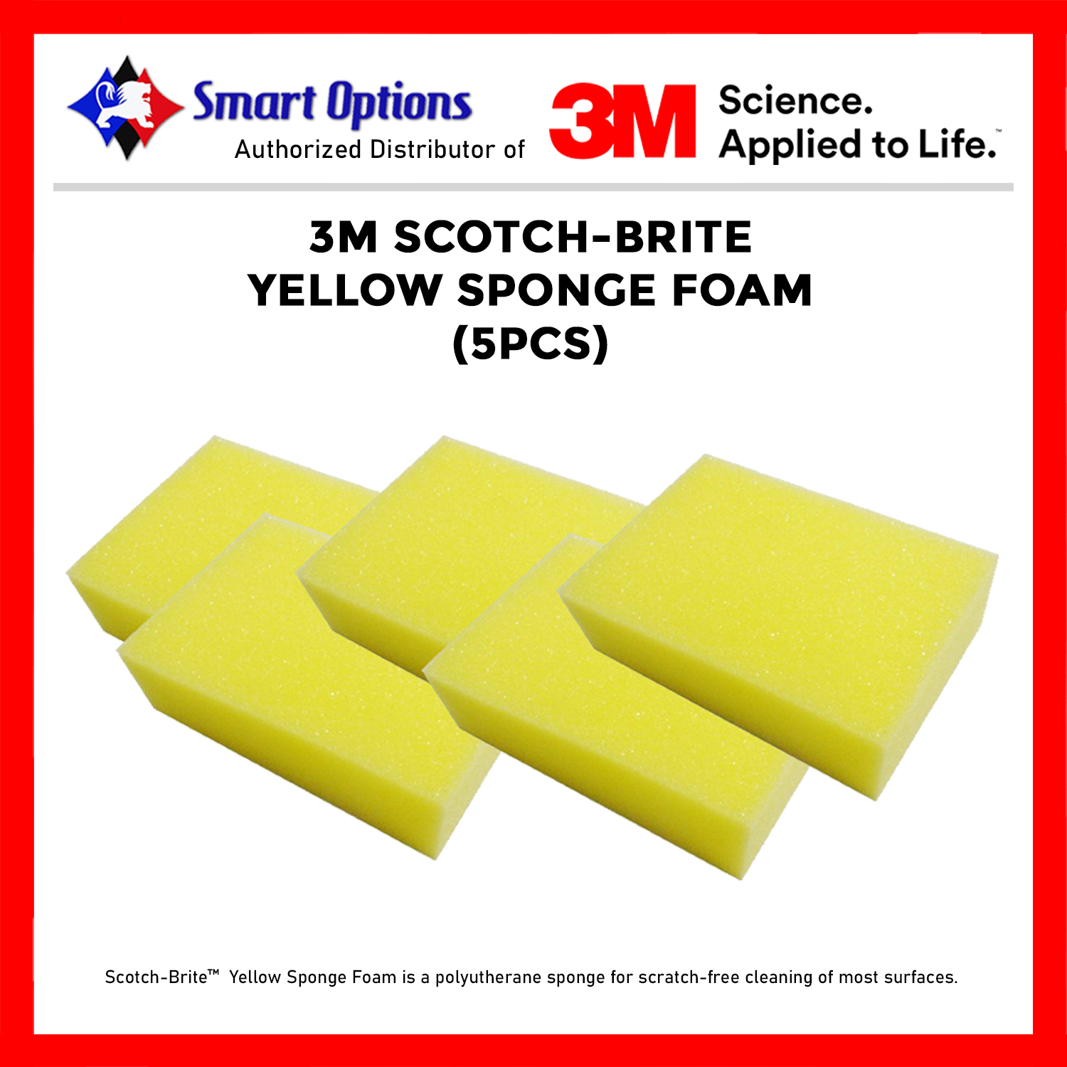 3M 5 pcs Scotch Brite Yellow Sponge Foam | Lazada PH