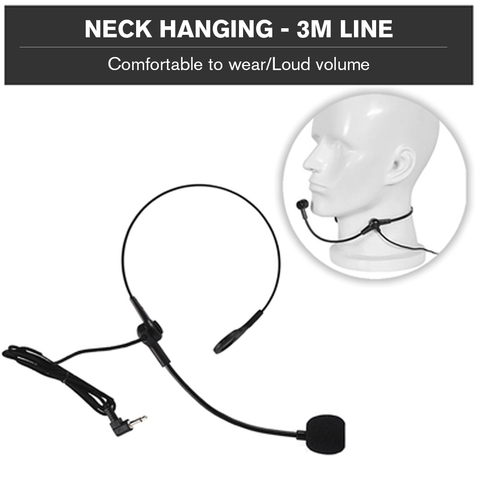 Vocal Wired Headset Neck Microphone Recorder For Voice Amplifier ...