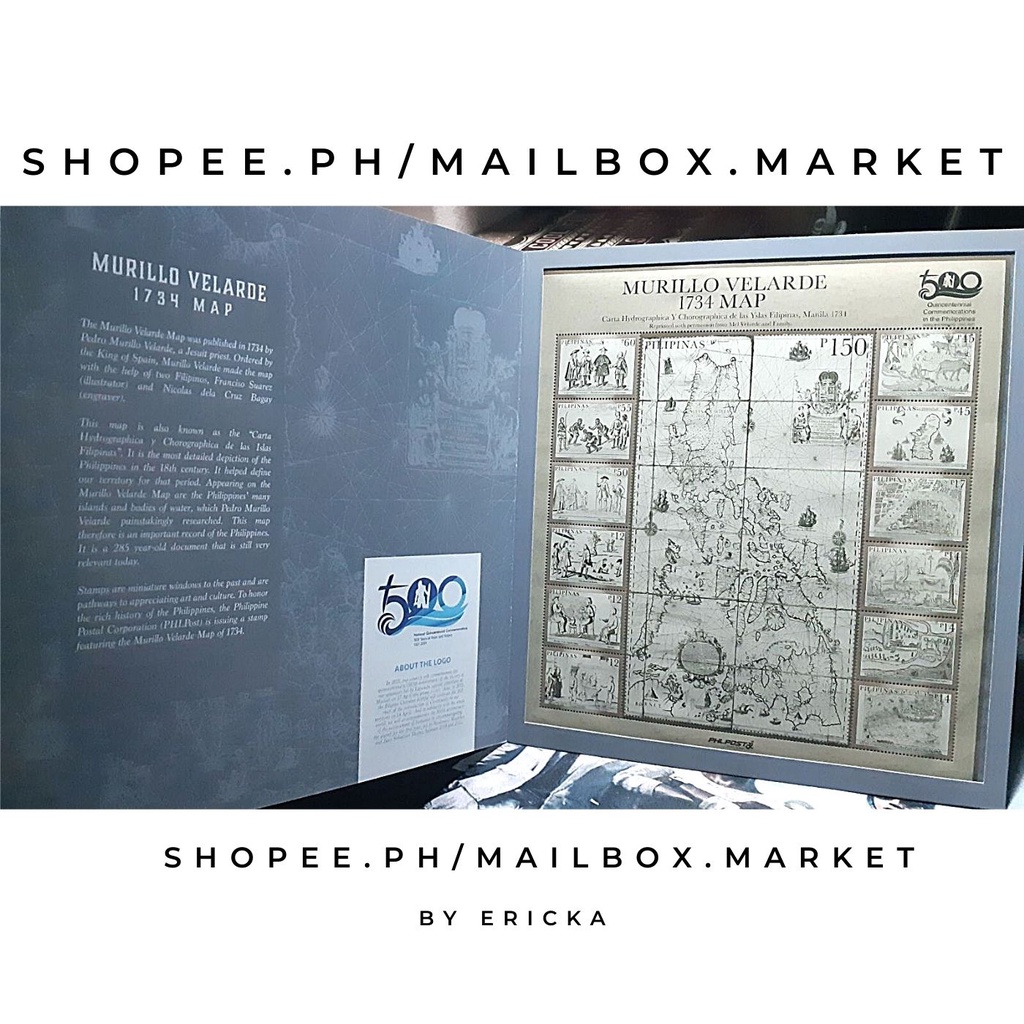 Murillo Velarde 1734 Map - PHLPost Folder (With Matching Stamp Sheet ...