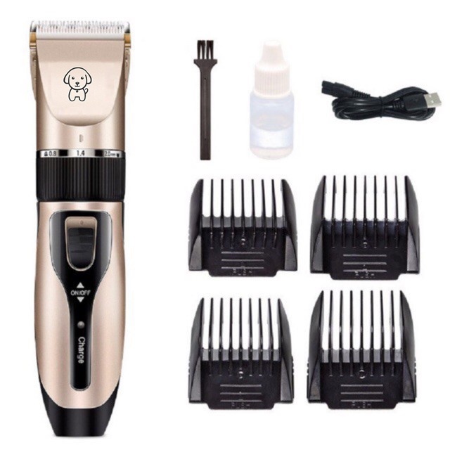 Professional Dog Razor Grooming Kit Low-Noise Cordless Timmer with Comb ...