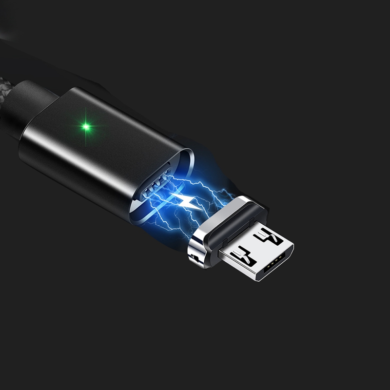 FONKEN Micro-USB Cable Magnetic Cable Fast Charging Max 2.4A LED Charge ...