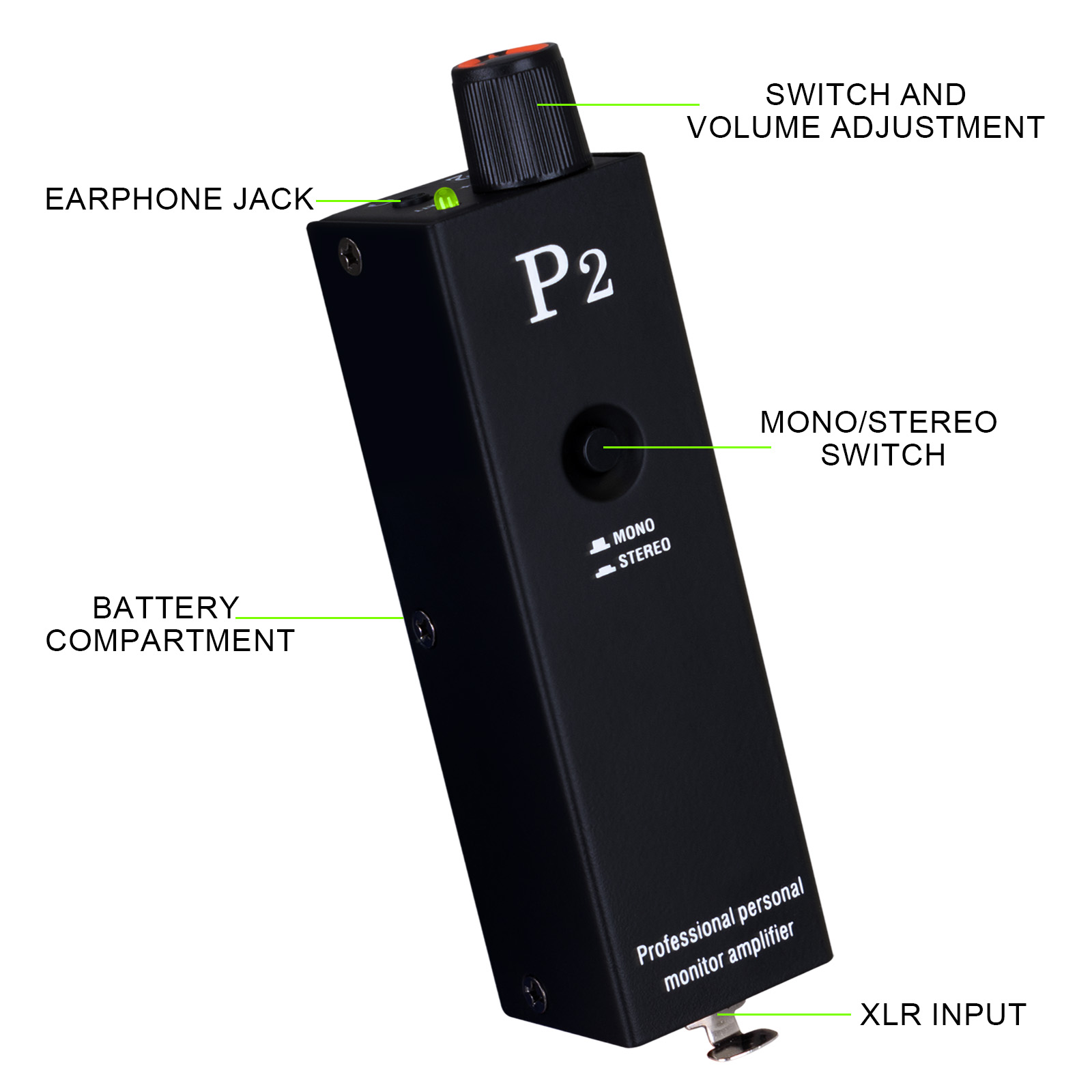 Headphone Amplifier 3.5mm 6 Guitar Headphone Amp P2 Portable In Ear ...
