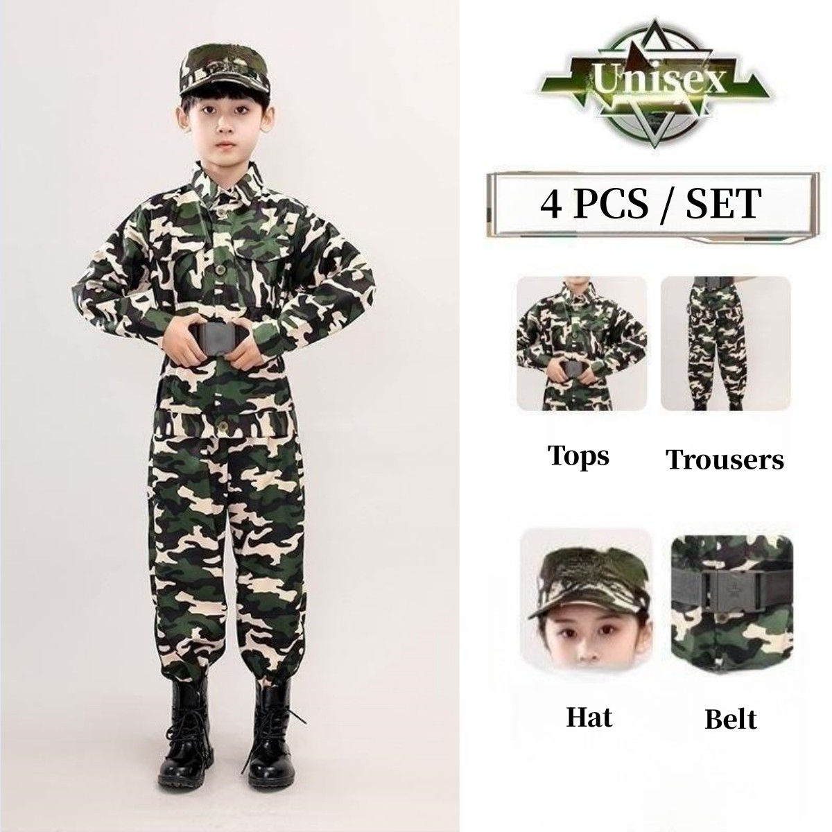 Army Toys Soldier Military Costume For Kids Boys Ages 3-9 Halloween ...