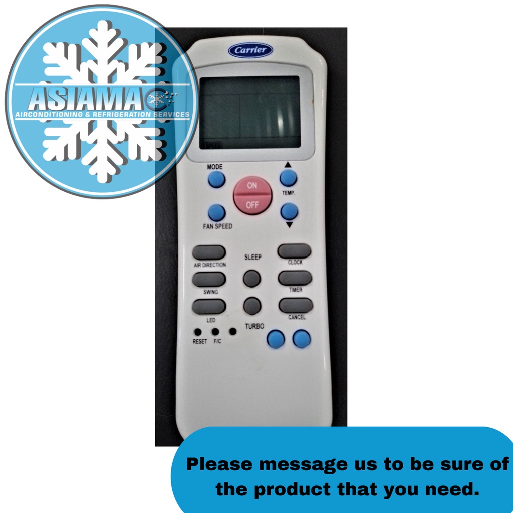 Original Remote Control for Aircon Carrier Model: No. R14A/CE For: LUC ...