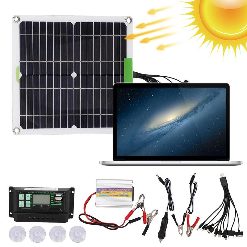 220V Solar Power Converter Inverter 50W Solar Panel Kit Solar ...