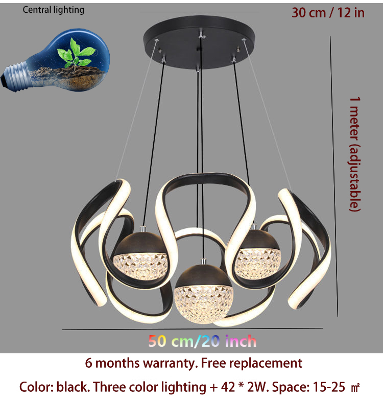 Modern New Chandelier Irregular Shape 3 Head Acrylic Aluminum Dining ...