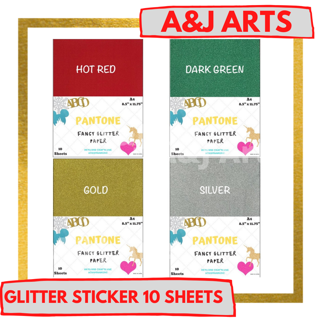 Glitter Sticker Paper Pantone Fancy Glitter Sticker Paper 10 Sheets A4 ...