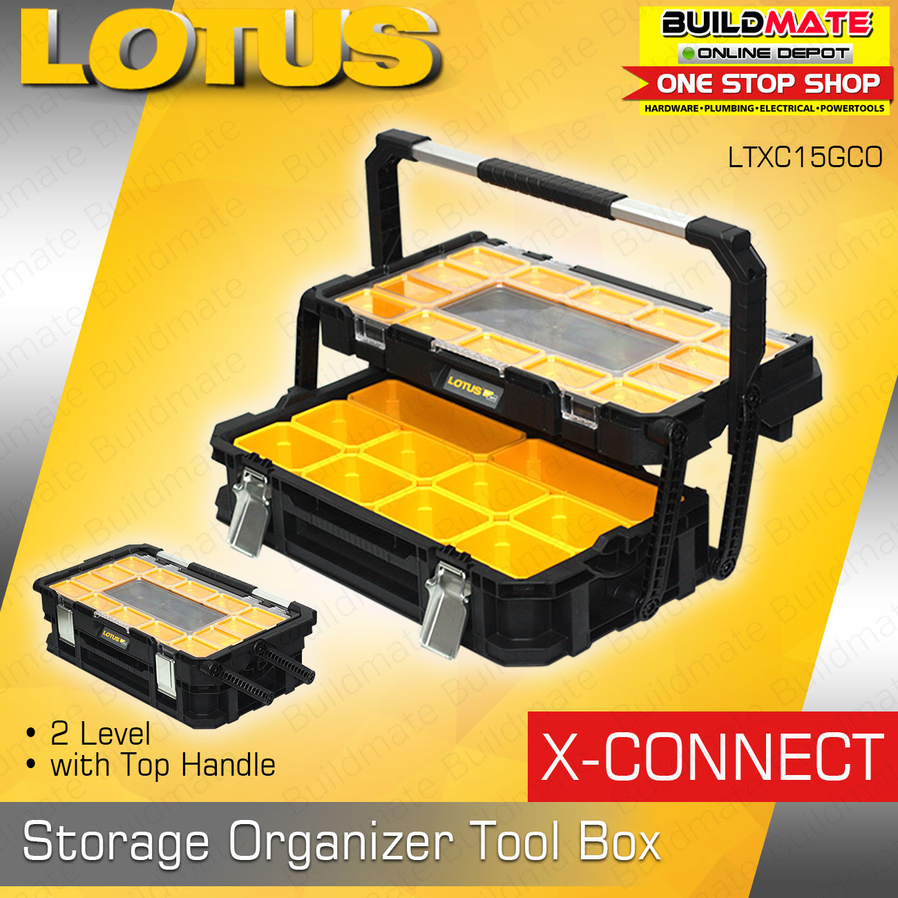 LOTUS X-CONNECT 2 Level Top Handle Cantilever Storage Organizer Tool ...
