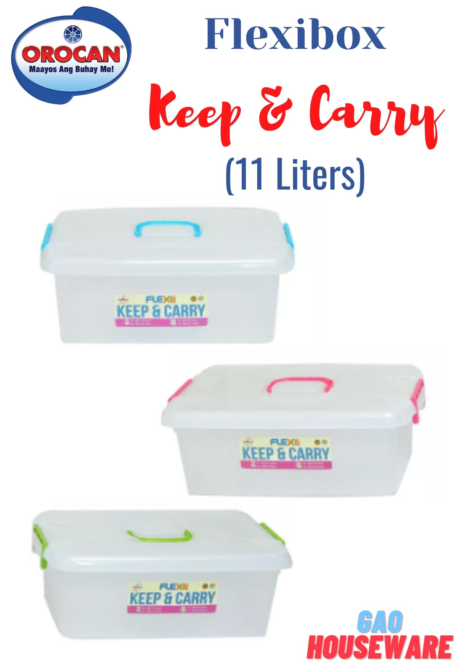 2034 OROCAN 11 Liters Flexibox Keep And Carry With Cover (RANDOM COLORS ...