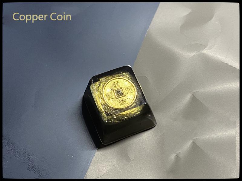 Gold Coin Copper Resin Keycaps For Mechanical Keyboard Custom Keycap ...