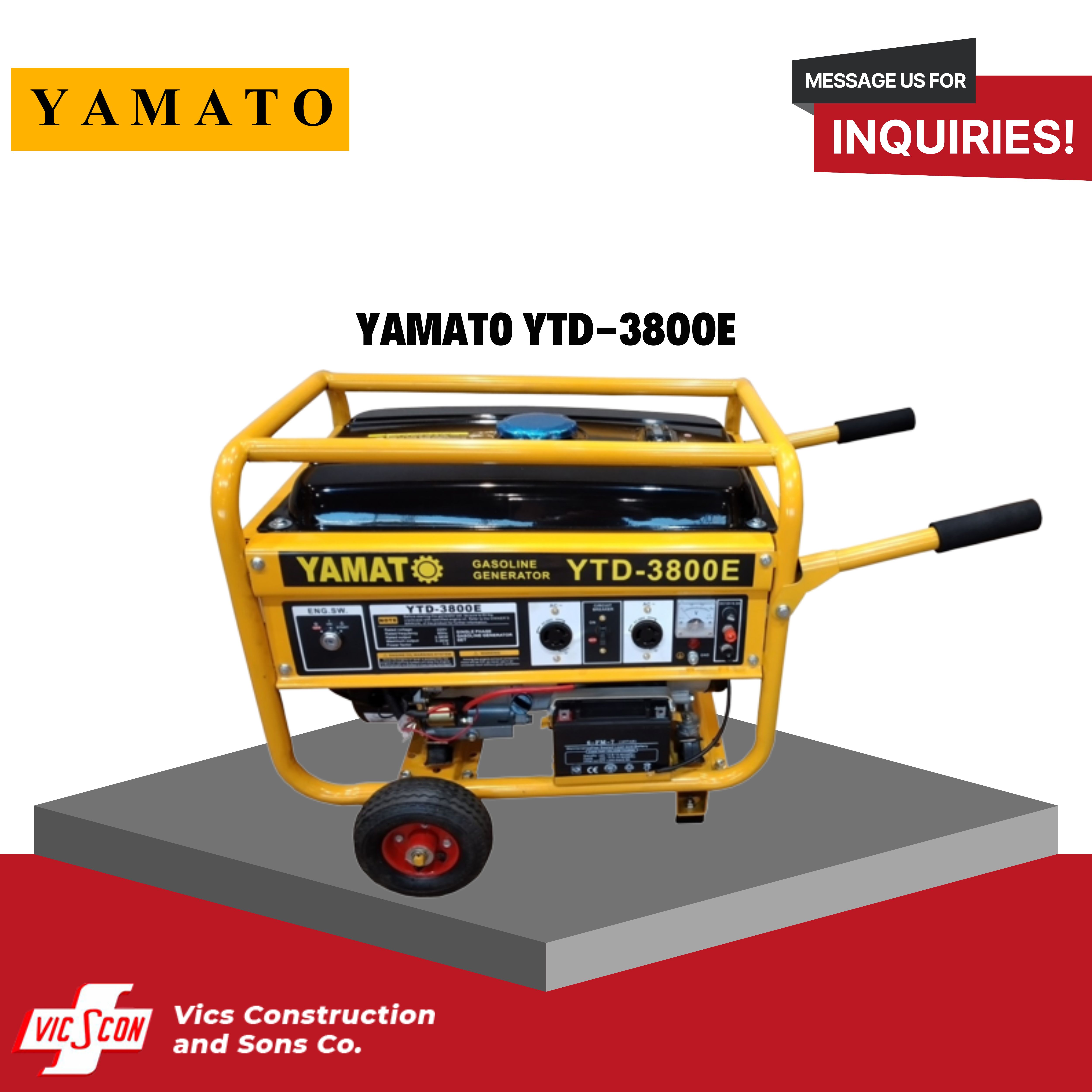 YAMATO GASOLINE GENERATOR YTD-3800E | Lazada PH