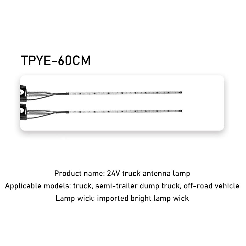 【Fast Shipping】 60/100cm 24V Truck Car LED Whip Lights Truck Running ...